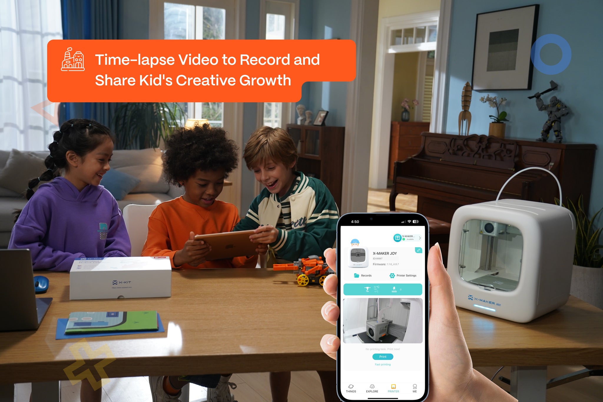 AOSEED X-MAKER JOY AI: A Smart 3D Printer for Kids Creating Endless To ...